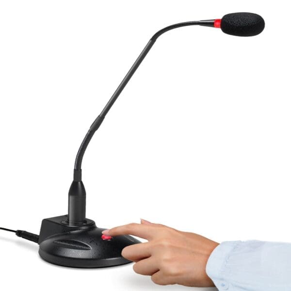 18" Gooseneck Push-to-Talk USB Microphone | TranscriptionGear.com